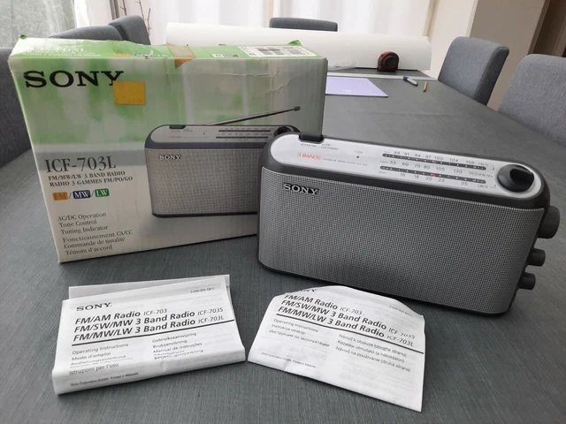 RADIO PORTABLE VINTAGE SONY ICF-703L - Boîte origine - Notice emploi ...