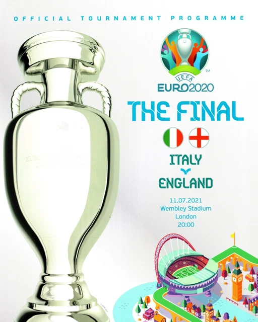 ENGLAND V ITALY 2020-21 Euro 2020 Final Official Tournament Programme ...