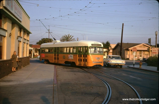 LAMTA LOS ANGELES PCC Straßenbahn #3066 1963 35mm Original Kodachrome ...