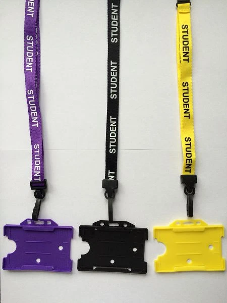 STUDENT LANYARD WITH rigid Card pass badge Holder CHOOSE COLOUR - FREE ...