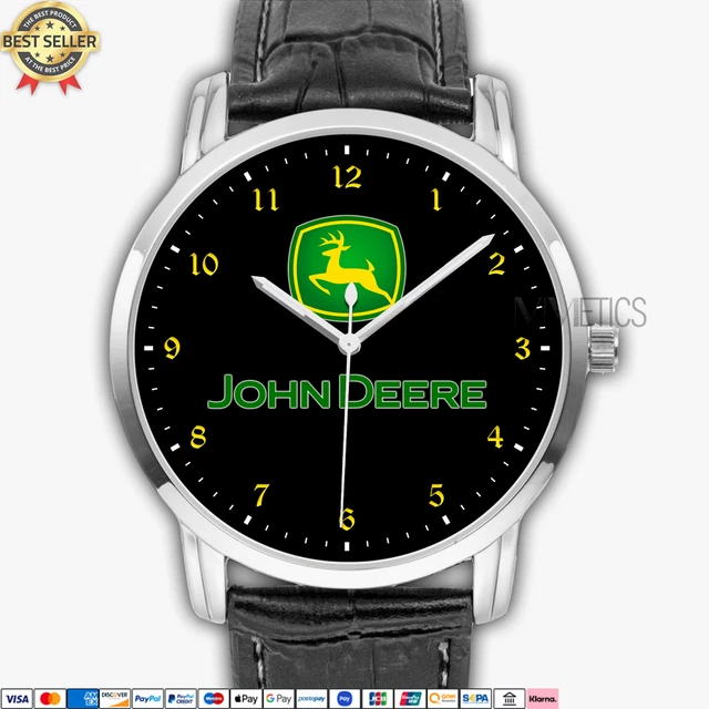 JOHN DEERE LOGO Farming Tractor Quartz Watch Stainless Steel Men ...