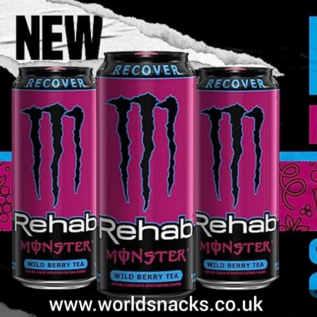 MONSTER REHAB WILD Berry Tea X3 Cans 458ml NEW USA Import American ...