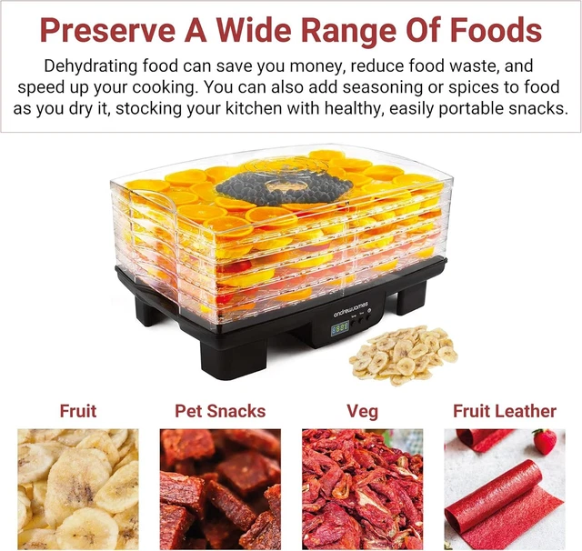 ANDREW JAMES DIGITAL Food Dehydrator, Freeze Drier & Meat Dryer Machine ...