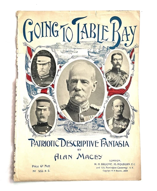ANTIQUE WW1 BRITISH Cover Artwork Sheet Music “Going To Table Bay ...
