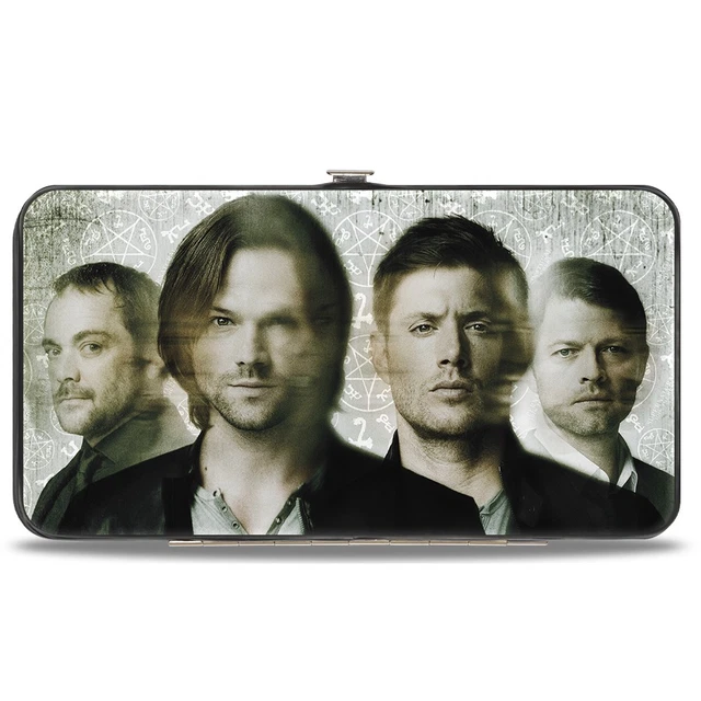 HINGED WALLET SUPERNATURAL 4-Character Face Blur/Symbols + Logo Grays ...