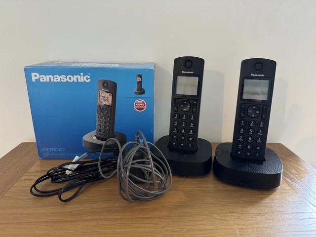 PANASONIC KX-TGC322 TWIN Digital Cordless Telephone Answering System Black £19.95 - PicClick UK