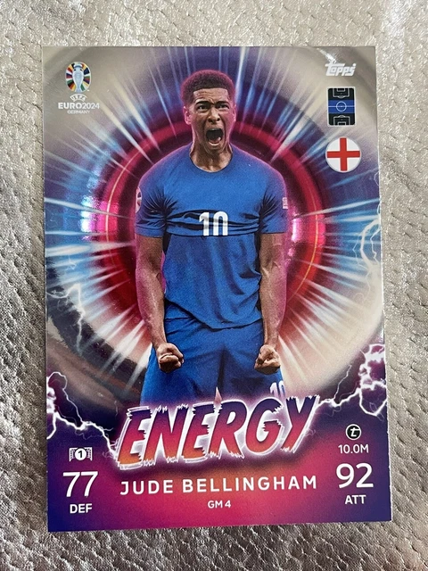 TOPPS MATCH ATTAX Euro2024 Energy Jude Bellingham Trading Card GM4 ...