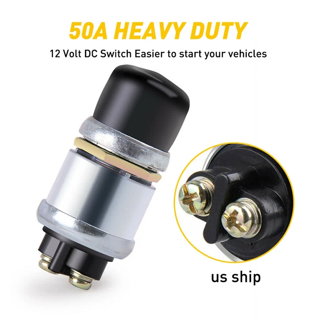 UK HEAVY-DUTY PUSH-BUTTON Momentary Starter Engine Switch 50 Amps ...