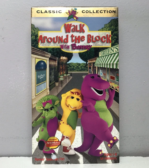 BARNEY CLASSIC WALK Around Block VHS Video Tape Sing Along Songs RARE ...