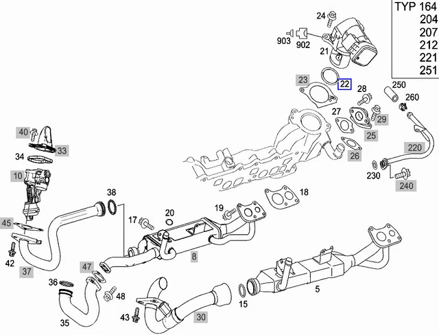 MERCEDES OM642 MOTOR AGR Ventildichtung O-Ring Dichtung A0259973448 Neu ...