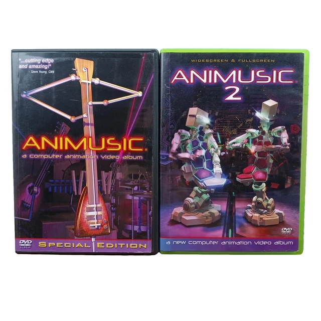 ANIMUSIC COMPUTER ANIMATION Video Album VOL 1 + 2 [2 DVD PAIR] RARE OOP ...