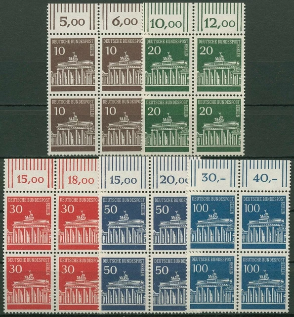 BERLIN 1966 BRANDENBURG Gate arch marks 286/90 4-block top mint £16.10 ...