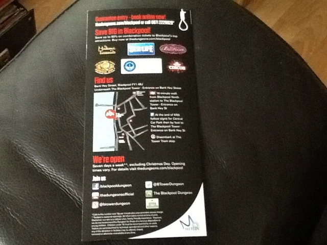 THE BLACKPOOL TOWER DUNGEON advertising Leaflet 2017 . £1.50 - PicClick UK