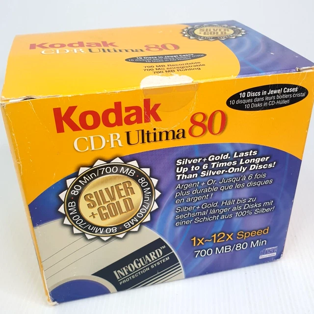 7 KODAK CD-R Ultima 80 1x-12x, 2 TDK CD-R 48x 700MB 80min Sealed $29.65 ...