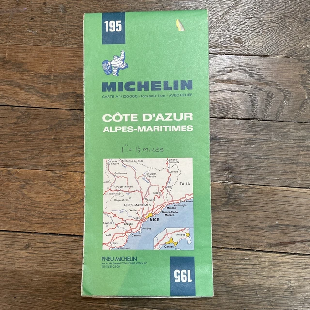 MICHELIN MOTORING AND Tourist Map Cote D'Azur Sheet 195 £2.00 - PicClick UK