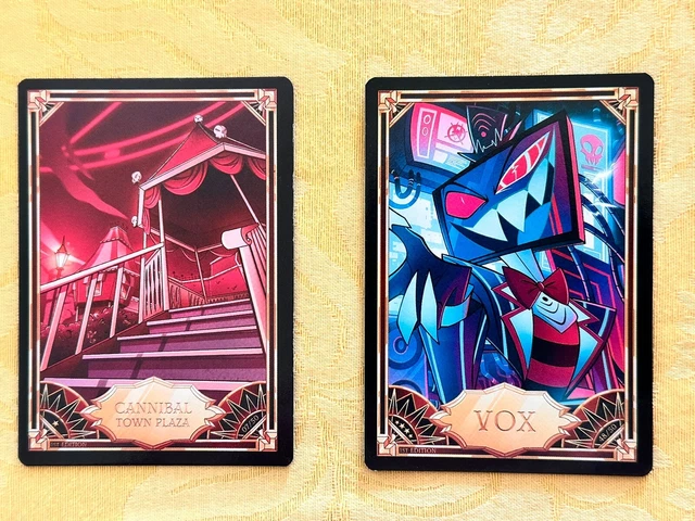HAZBIN HOTEL TRADING Cards VOX and CANNIBAL TOWN PLAZA - First edition ...