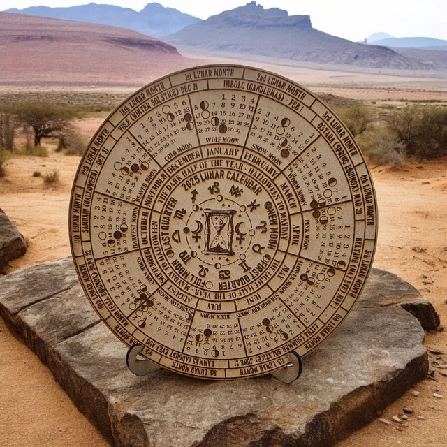 CLASSIC 2025 LUNAR calendar with stand. Moon phases calendar 2025 ...