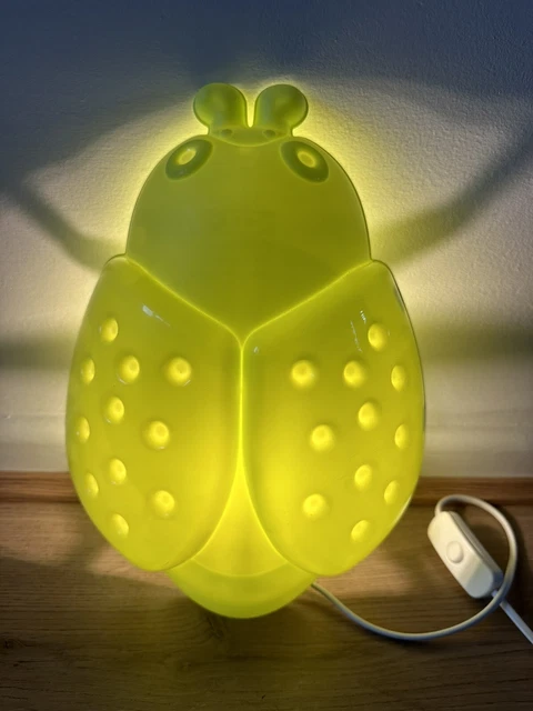 IKEA LADYBUG NIGHT Light SMILA BAGGE Children's Lime Green Bug Wall ...