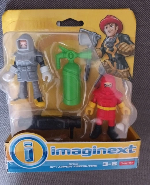 FISHER PRICE IMAGINEXT City Airport Firefighters Figures Set New £4.90 ...