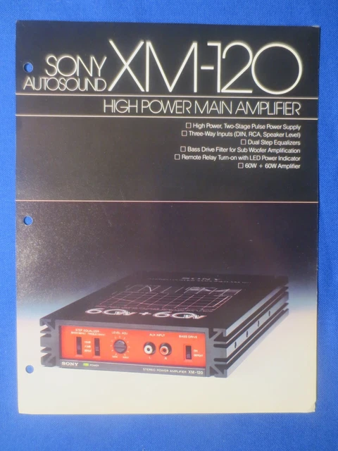 SONY XM-120 CAR Audio Amplifier Brochure Catalog Original The Real ...