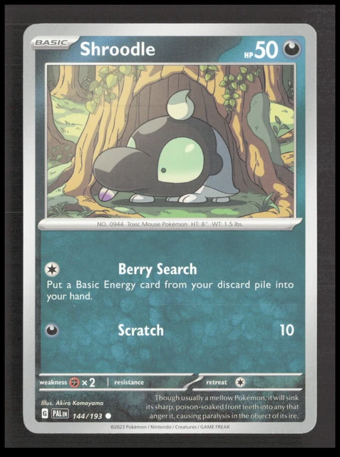 SHROODLE 144/193 COMMON SV02: Paldea Evolved Pokemon tcg Card CB-1-2-C-43 $1.29 - PicClick AU