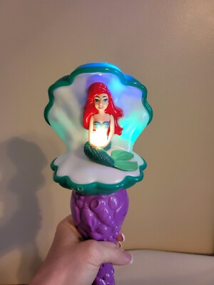 DISNEY PARKS LITTLE Mermaid Bubble Blower Wand Clam Shell Light Up ...