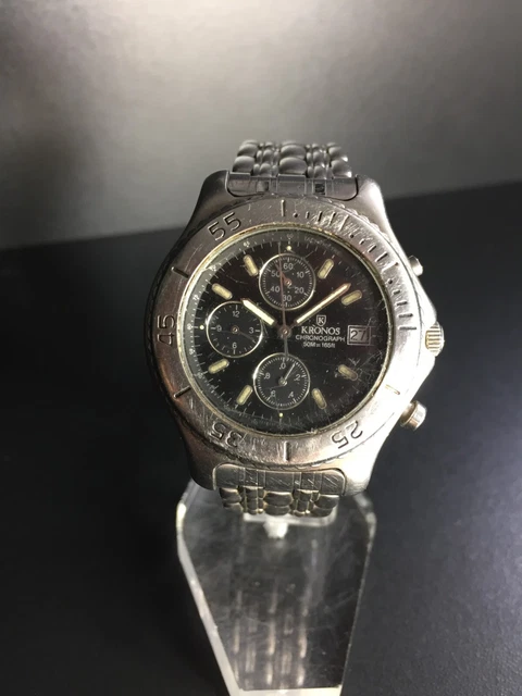 KRONOS CHRONOGRAPH SUB Diver 50M Repair/Parts " Vintage 1990 " $22.35 ...