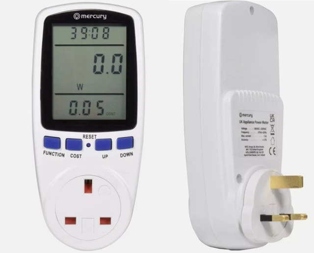 ELECTRICITY MONITOR POWER Meter Uk Plug Energy Usage Wattage Kwh ...
