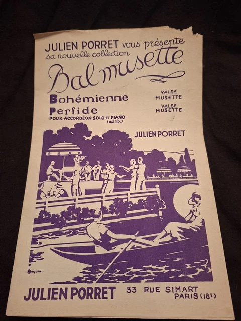 PARTITURA BAL MUSETTE Bohémienne Perfida Porret EUR 17,35 - PicClick IT