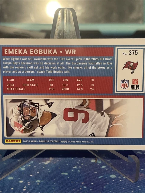 2025 PANINI DONRUSS - Rated Rookie Emeka Egbuka #375 Press Proof Green ...