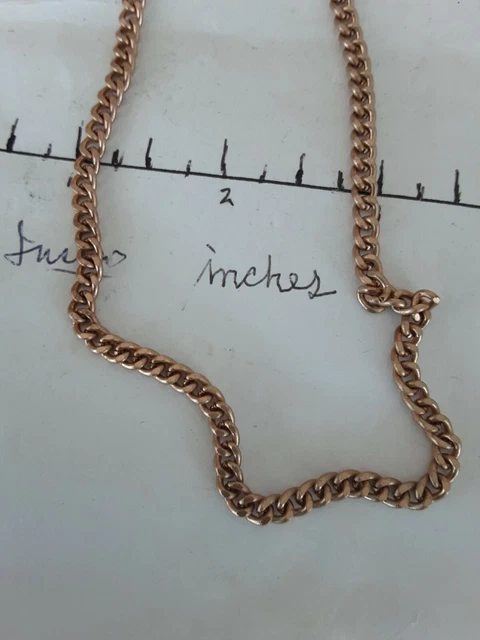 VINTAGE POCKET WATCH chain 12 inches, 18k gold filled,stamp, used ...