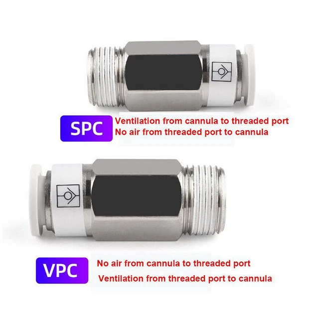 PNEUMATIC CHECK VALVE Non Return Valves Male Thread Metric Push In ...