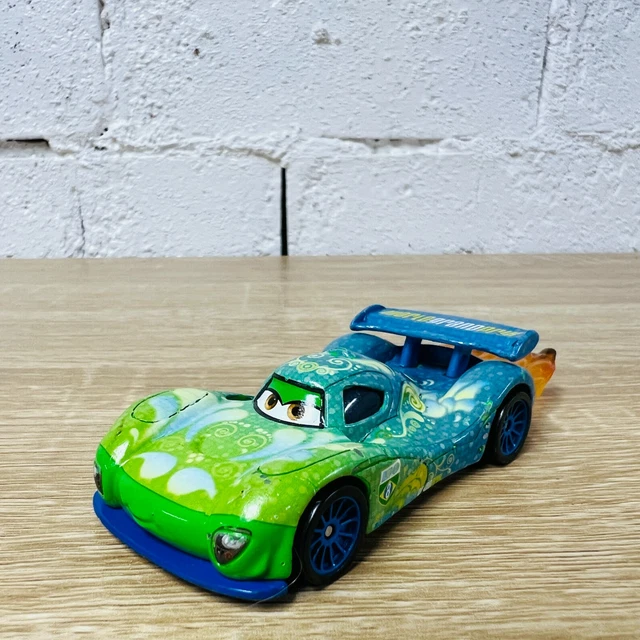DISNEY PIXAR DIECAST Cars 2 Carla Veloso with Flames Brazil WGP Racer ...