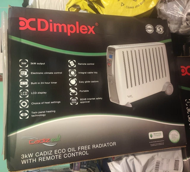 DIMPLEX CADIZ ECO Electric oil free Radiator 3KW with Remote Control £ ...