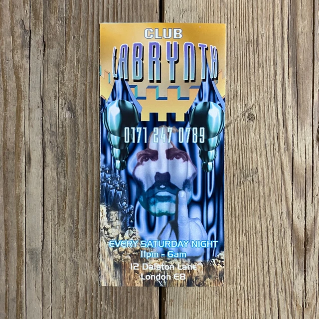 CLUB LABRYNTH RAVE Flyer. Dalston Lane, London. Summer 1996. £5.00 ...