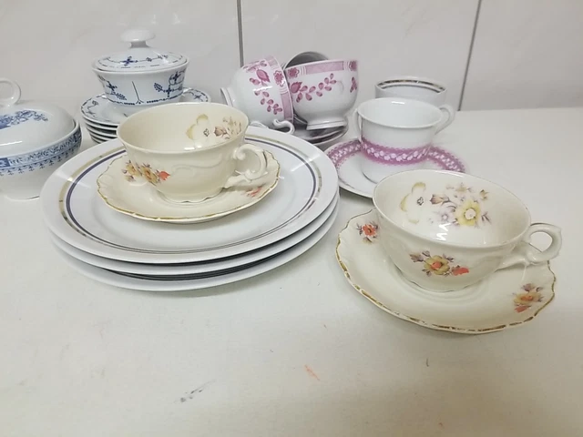 DDR PORZELLAN GESCHIRR Echt Kobalt Ilmenau , Kahla,Volkstedt Pastorale, Alt EUR 12,50 - PicClick DE