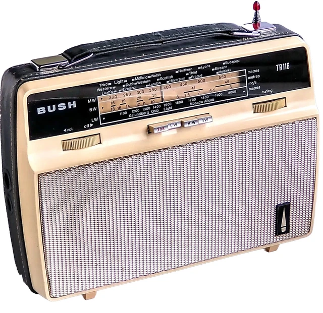 RADIO A TRANSISTOR vintage super rara Bush TR116 MW SW LW originale ...