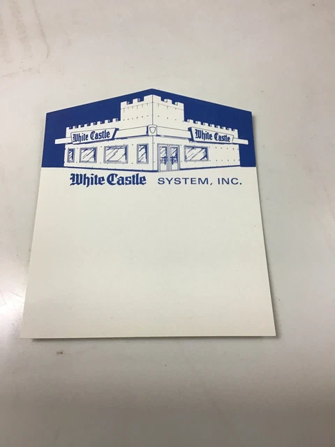 VINTAGE WHITE CASTLE Restaurant Shaped Business Card 1980’s Blue/white ...