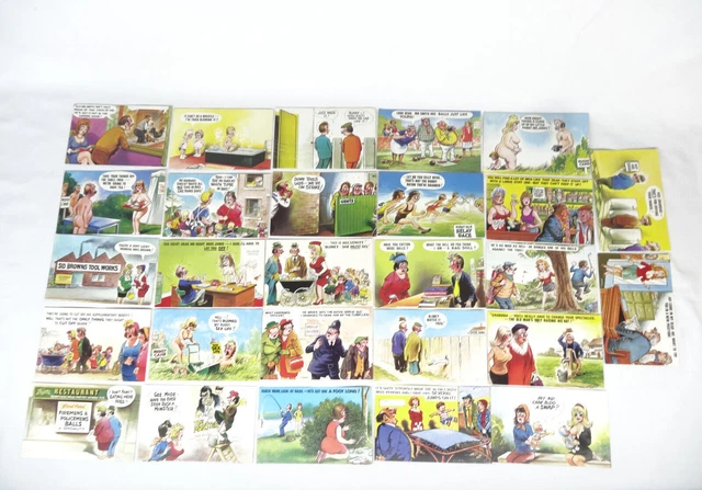 VINTAGE SAUCY NAUGHTY Rude Seaside Comic Humour Postcards Bamforth Job ...