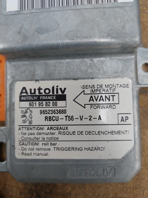 PEUGEOT 307 CC ROLL OVER SRS ECU Module AUTOLIV 9652363880 Cabriolet ...