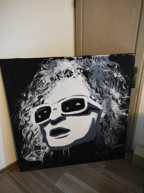 GRANDE TOILE PORTRAIT Polnareff signée Zapata EUR 1.100,00 - PicClick FR