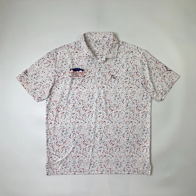 RHOBACK POLO SHIRT Mens XL The Bootleg Paint Splatter Performance Golf ...
