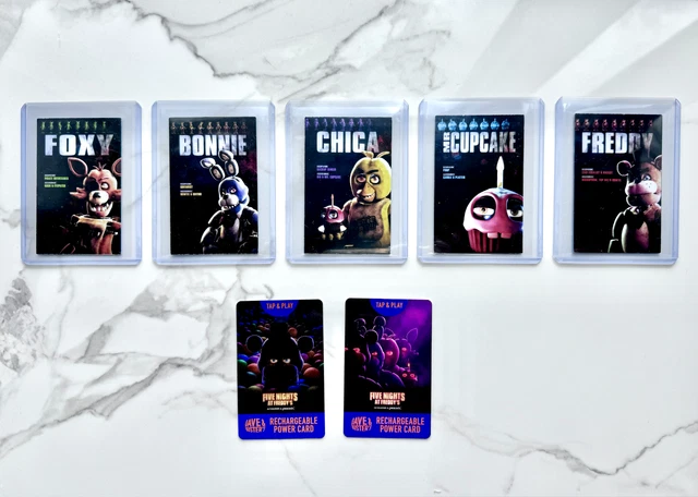 FIVE NIGHTS AT Freddy's Full Set All 5 Promo + 2 Power Cards FNAF Dave ...
