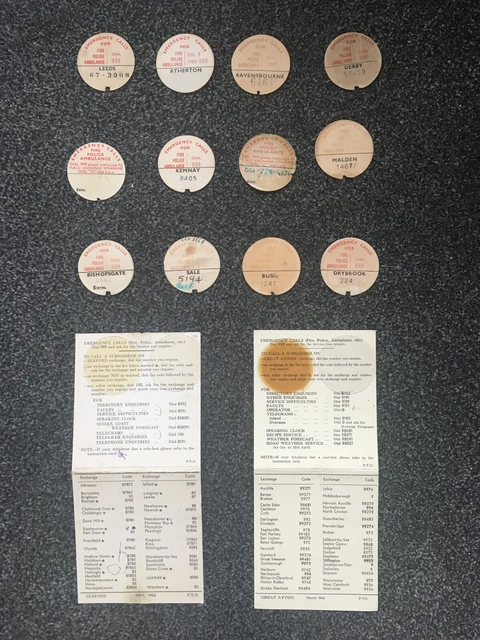 VINTAGE BAKELITE TELEPHONE 200 300 Series Dial Labels, Windows ...