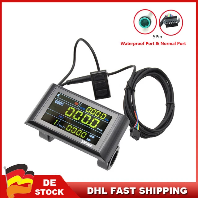 EBIKE SW900 LCD Display Control Electric Bicycle Speed Meter Waterproof ...
