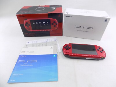 BOXED LIKE NEW Sony PSP Red and Black 3000 Playstation Portable ...