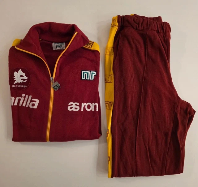 TUTA AS ROMA Nr Barilla Vintage Anni 90 Completa Giacca + Pantalone Tg ...