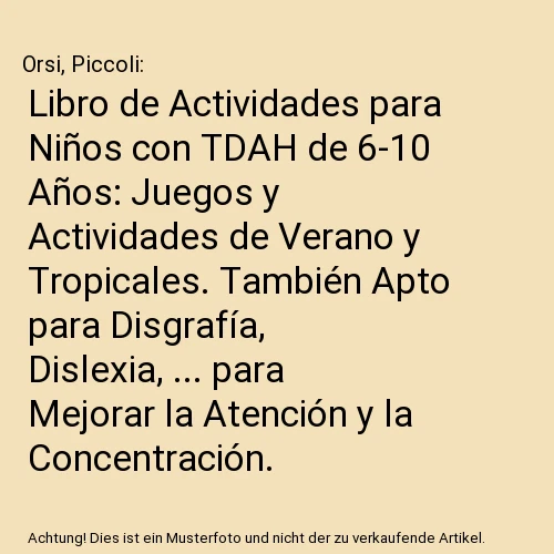 LIBRO DE ACTIVIDADES para Niños con TDAH de 6-10 Años: Juegos y Actividades de EUR 11,28 ...