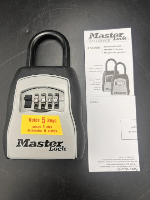 MASTER LOCK PORTABLE COMBITION DIALS Lock Box: Holds 5 Key Storage ...