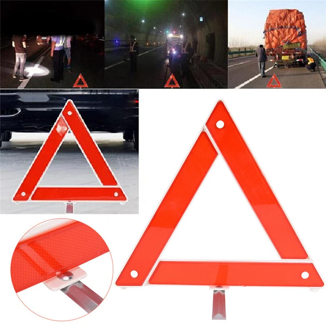 REFLECTIVE WARNING SIGN Foldable Triangle Car Hazard Breakdown EU ...